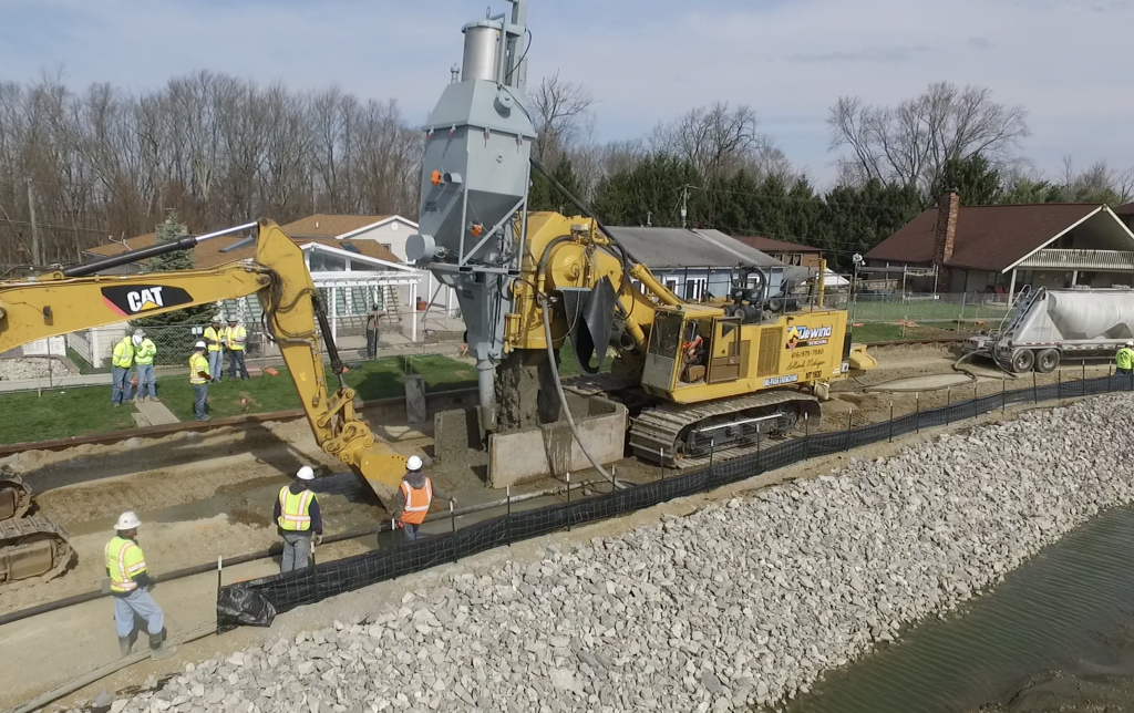 Soil Bentonite Barrier Walls/ Cut off walls – DeWind One Pass Trenching